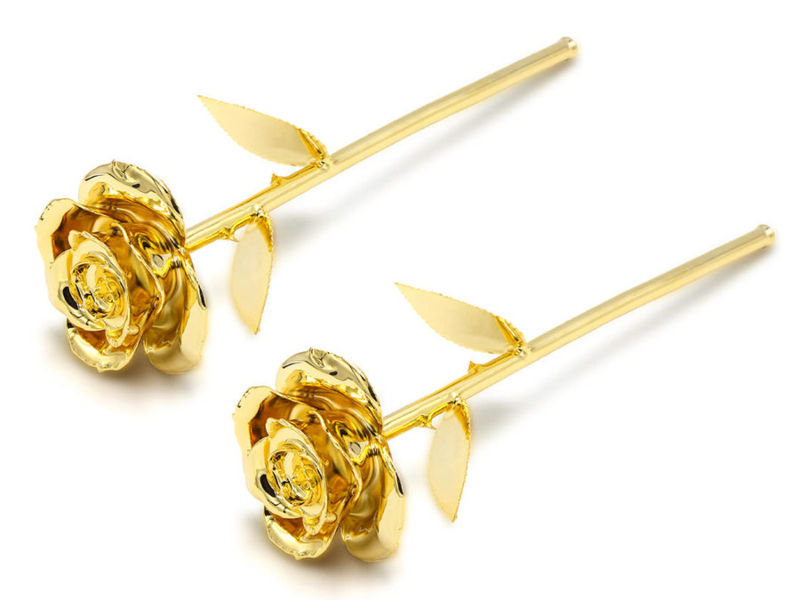 Real 24K Gold, Silver & Platinum Dipped Roses | Personalized Love Rose